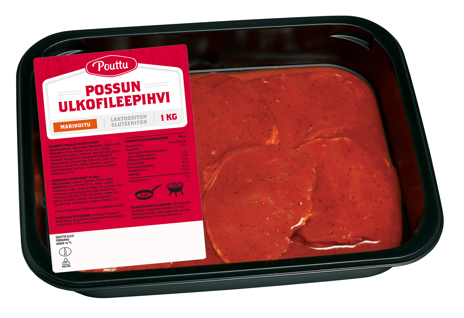 Pouttu Possun Ulkofileepihvi 1 kg, marinoitu - Pouttu Pouttu Possun Ulkofileepihvi 1 kg, marinoitu - Pouttu